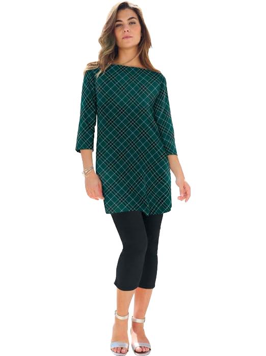 ROAMAN'S Cotton Ultimate Boatneck Tunic with Side Slits